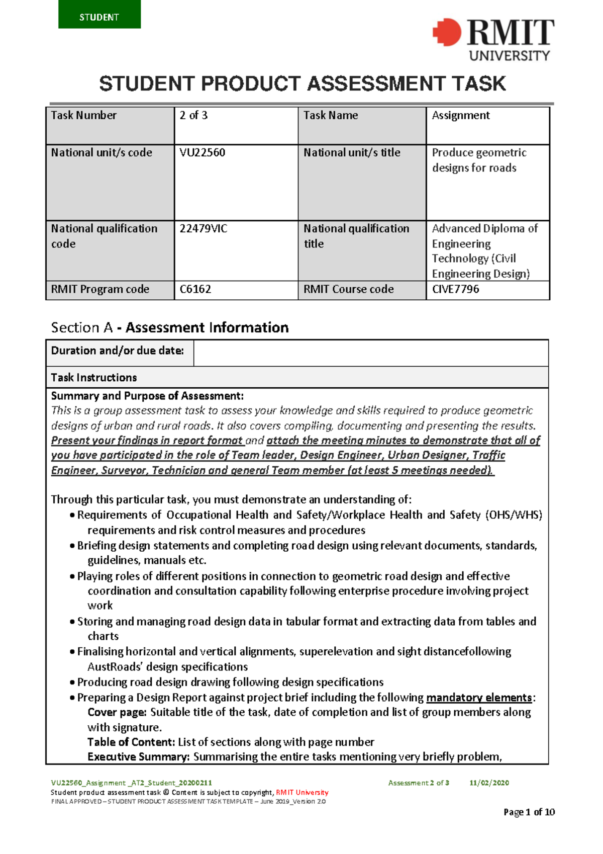 Assignment VU22560 AT2 Student - VU22560_Assignment AT2_Student ...