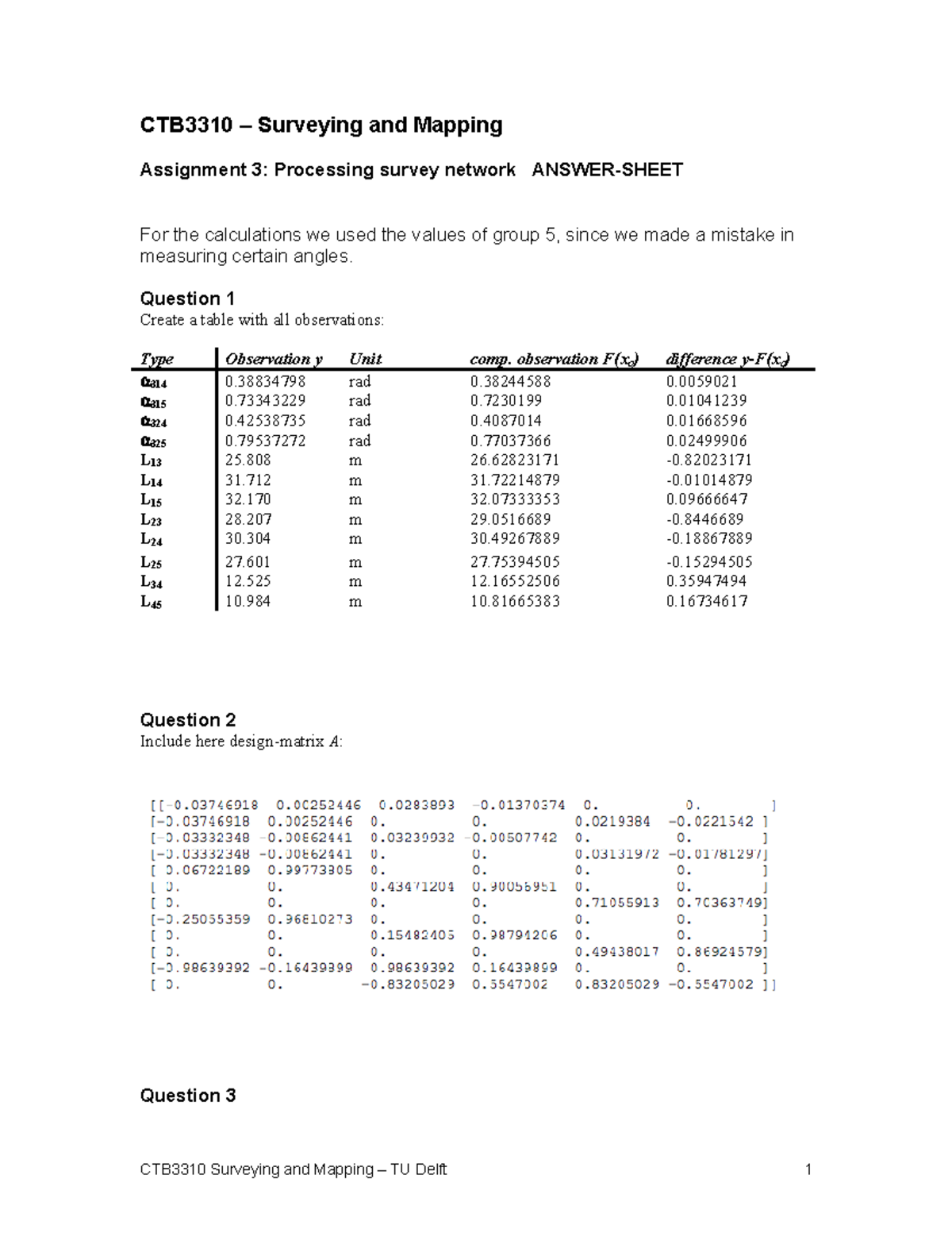 CTB3310 as3 - Opdracht 3 van het vak Surveying and Mapping - CTB3310 Surveying and Mapping ...