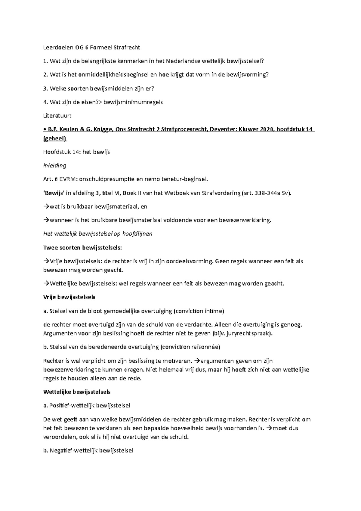 Leerdoelen OG 6 Formeel Strafrecht - Leerdoelen OG 6 Formeel Strafrecht ...