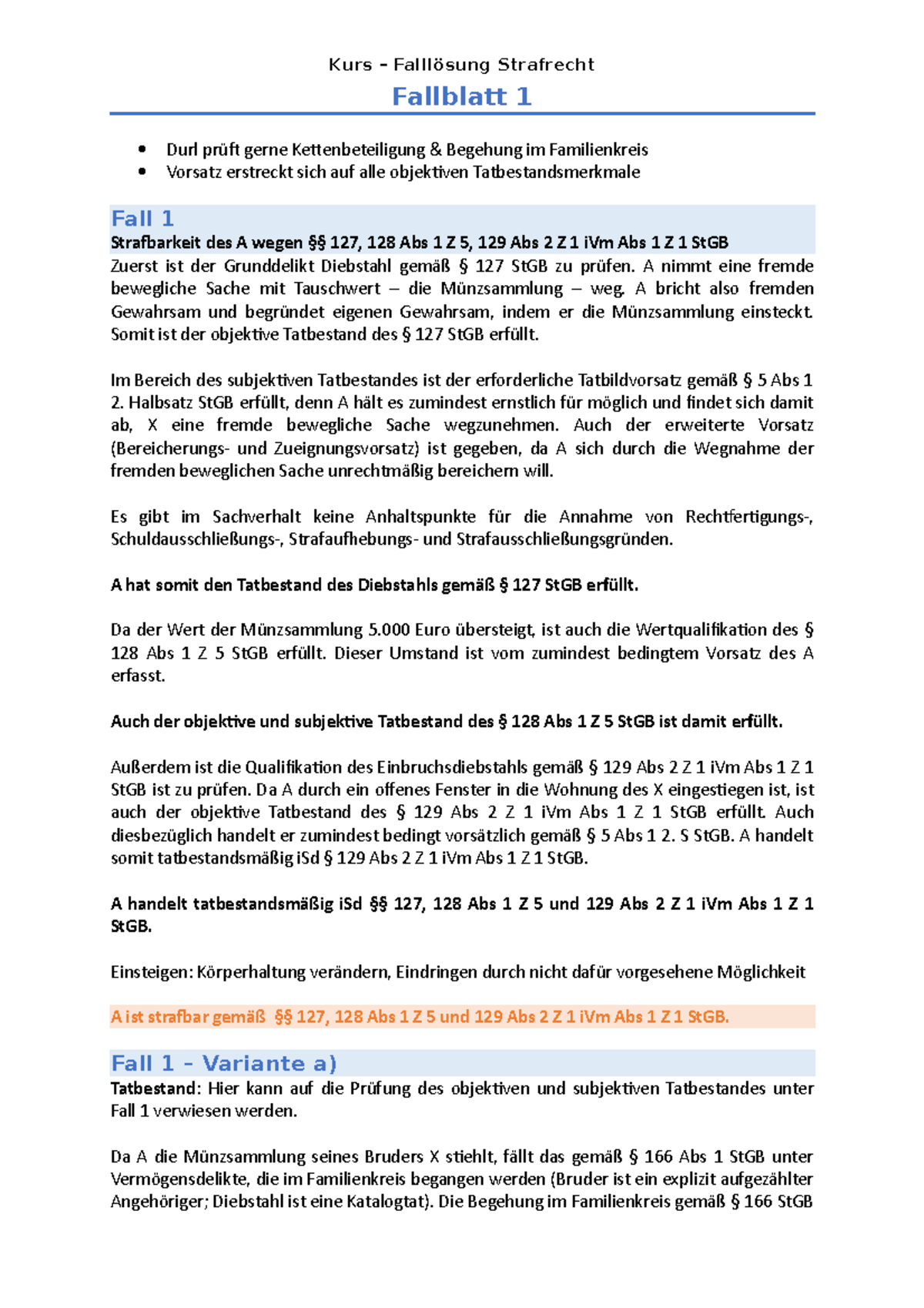 Kerbacher Sams_Fallblatt 1 - Strafrecht und Strafprozessrecht ...