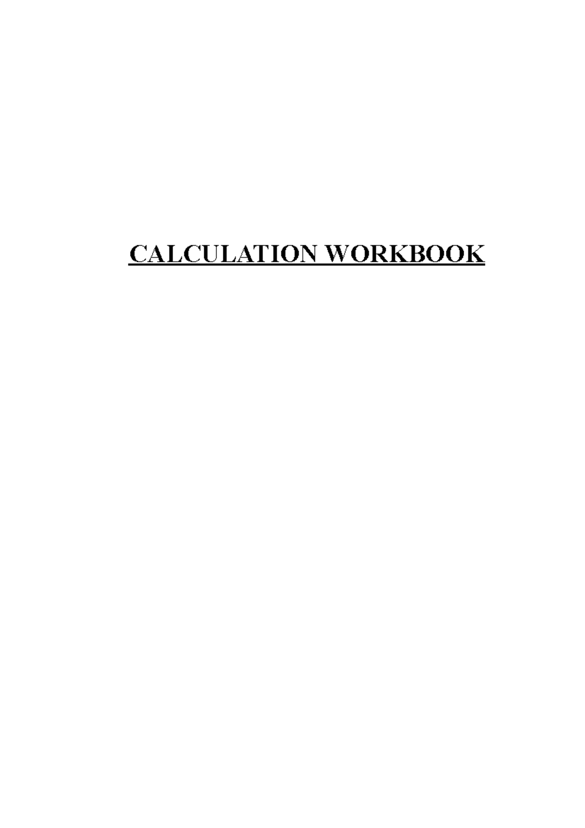Drug Calculations Workbook CALCULATION WORKBOOK 1 Metric Units A
