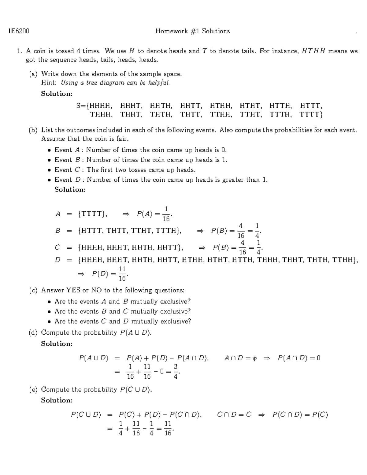 Homework 1 Ans - Engineering Probs and Stats Assigment 1 Solution ...