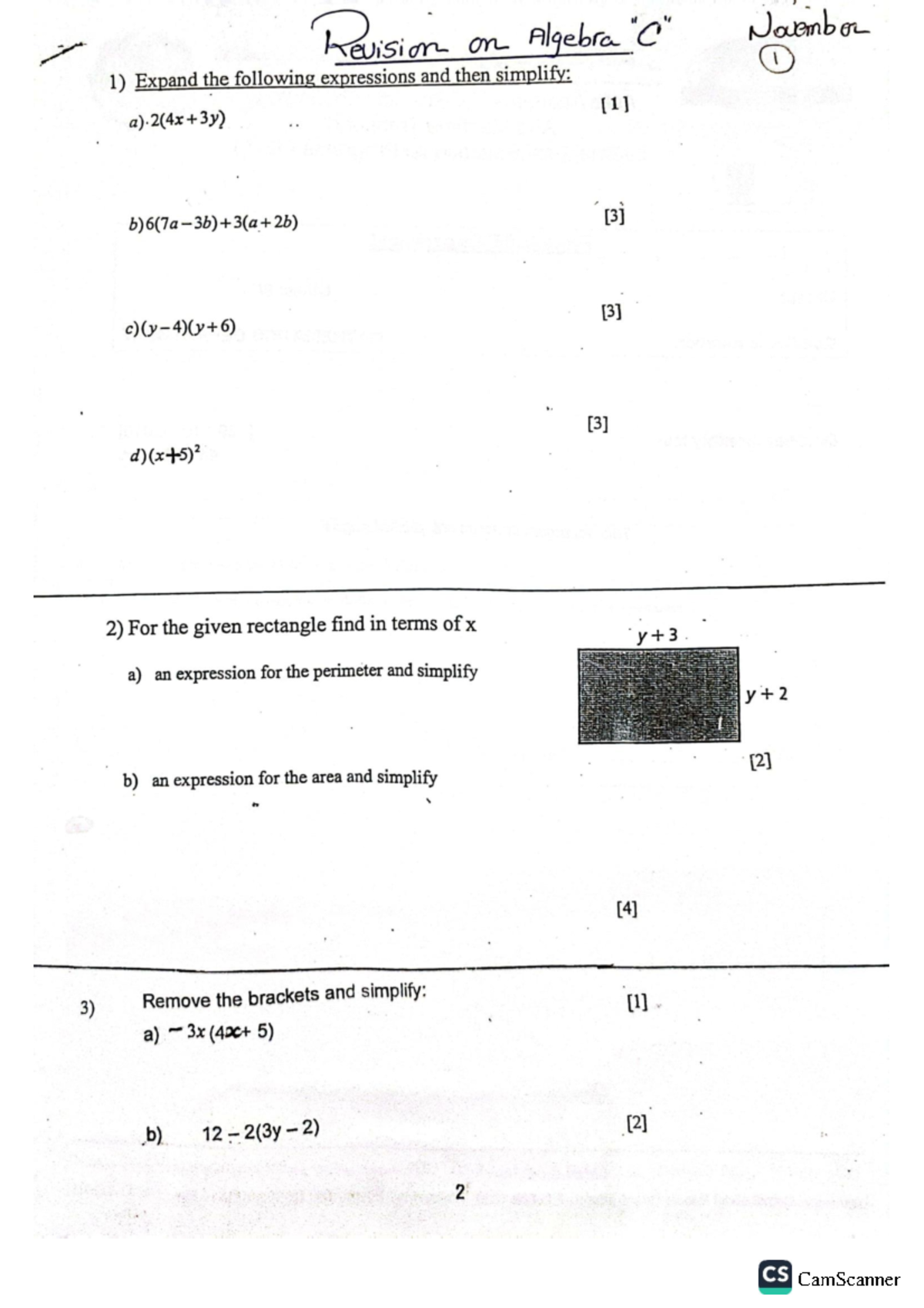Homework sheet 7 - equtions - Class X Math Standard - Studocu