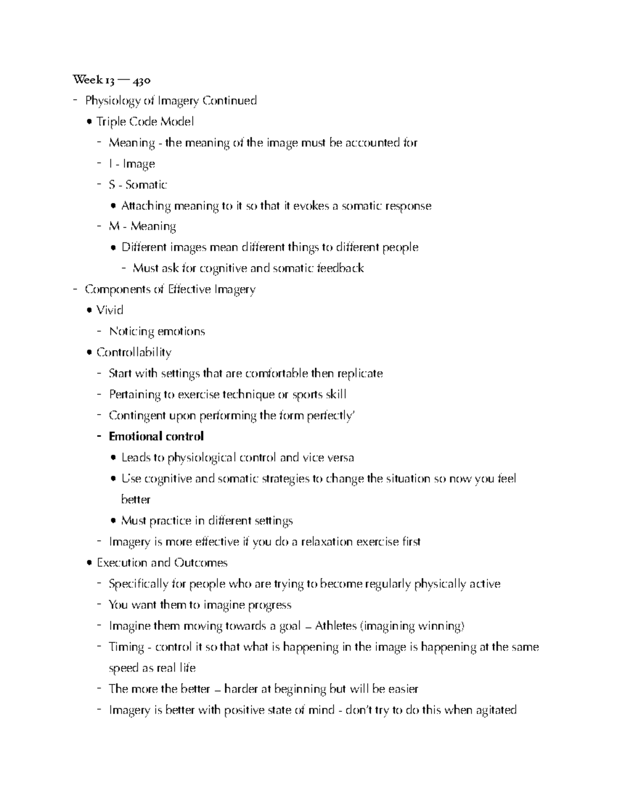 Week 13 430 - Week 13 Notes - Week 13 — 430 - Physiology of Imagery ...
