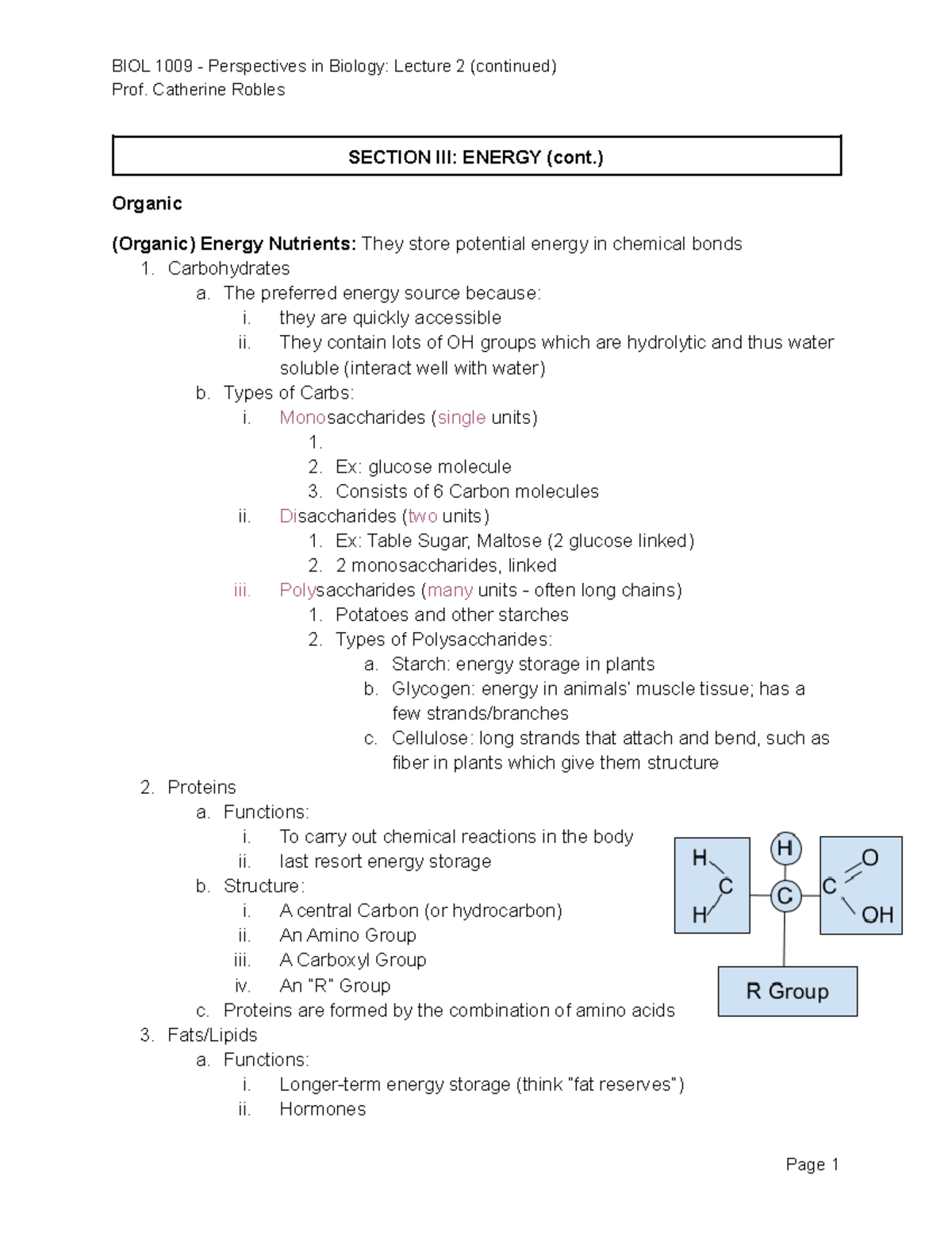 Biol 1009 Lecture 2 Cont Biol 1009 Perspectives In Biology