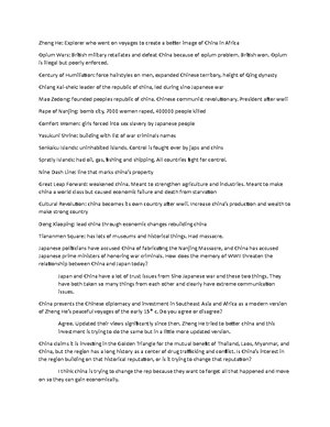 Chinese History Notes - Covers all lessons of the class. - ........=on ...