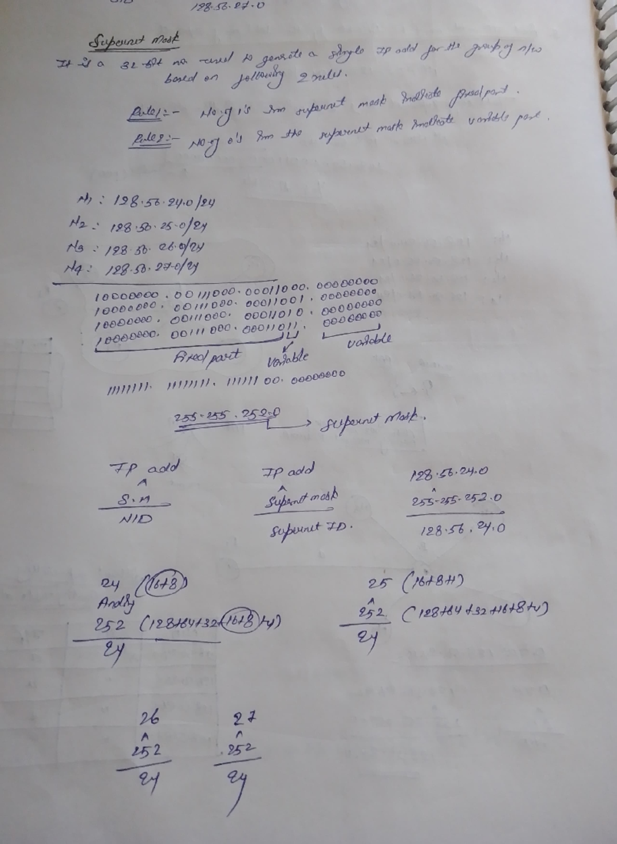 Supernet mask - Lectures notes from physics wallah - Computer Networks ...
