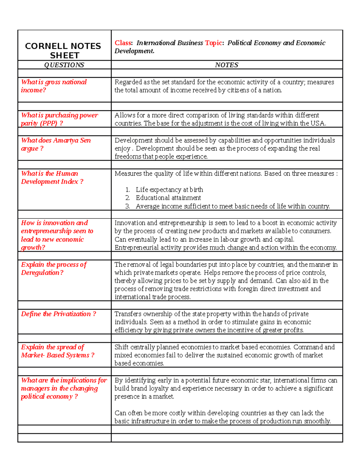 Chapter 3 - Political Economy and Economic Development - CORNELL NOTES ...