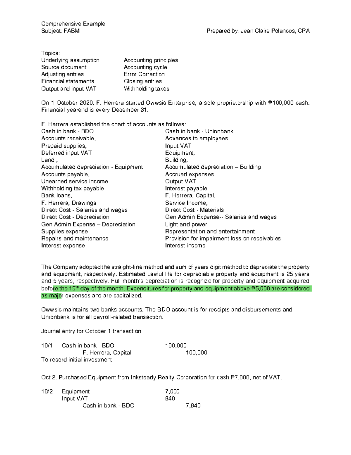 FABM - Final Discussionv - Subject: FABM Prepared by: Jean Claire ...