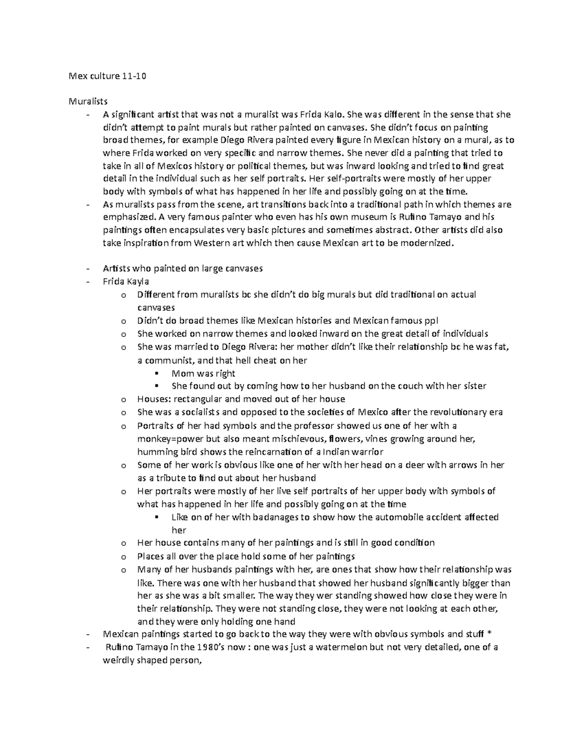 Mex Culture 11-10 - Mex culture 11- Muralists - A significant artist ...