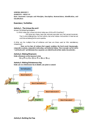 General Biology 2 - Q4,WK1 - GENERAL BIOLOGY 2 QUARTER 4 - WEEK 1 ...