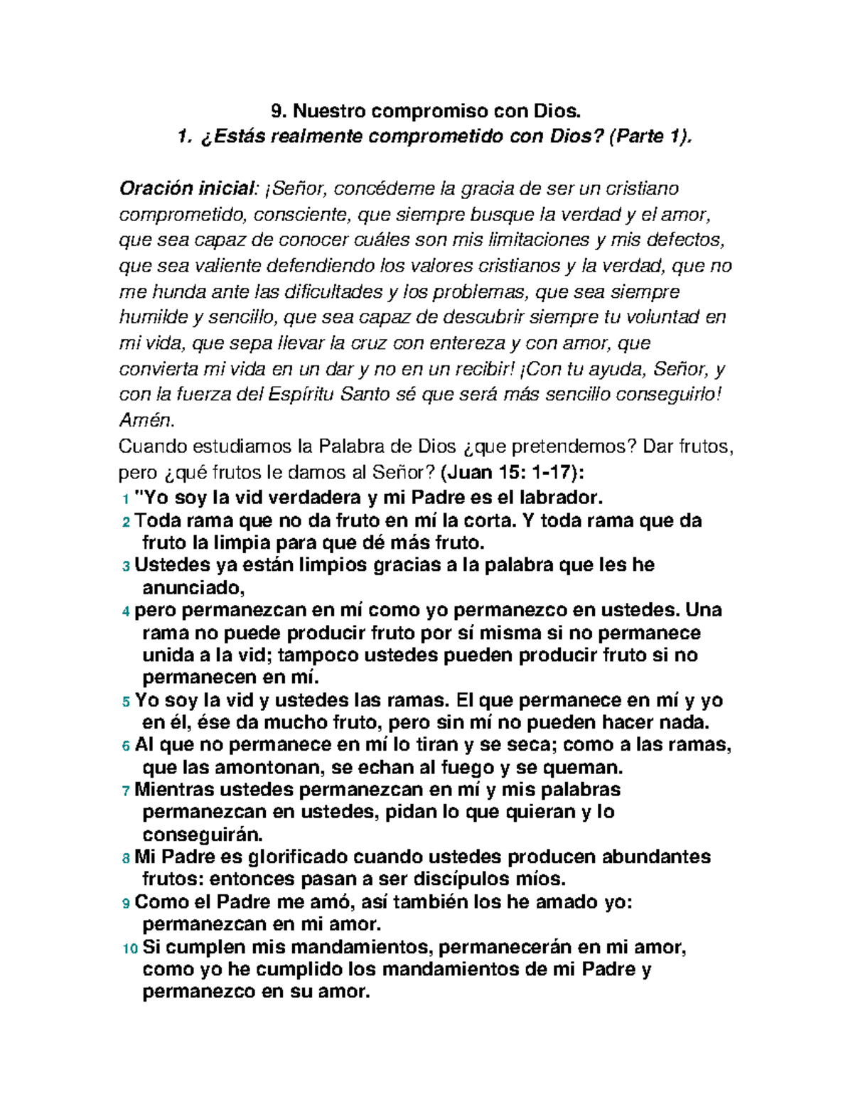 9. Nuestro compromiso con Dios - 9. Nuestro compromiso con Dios. 1 ...