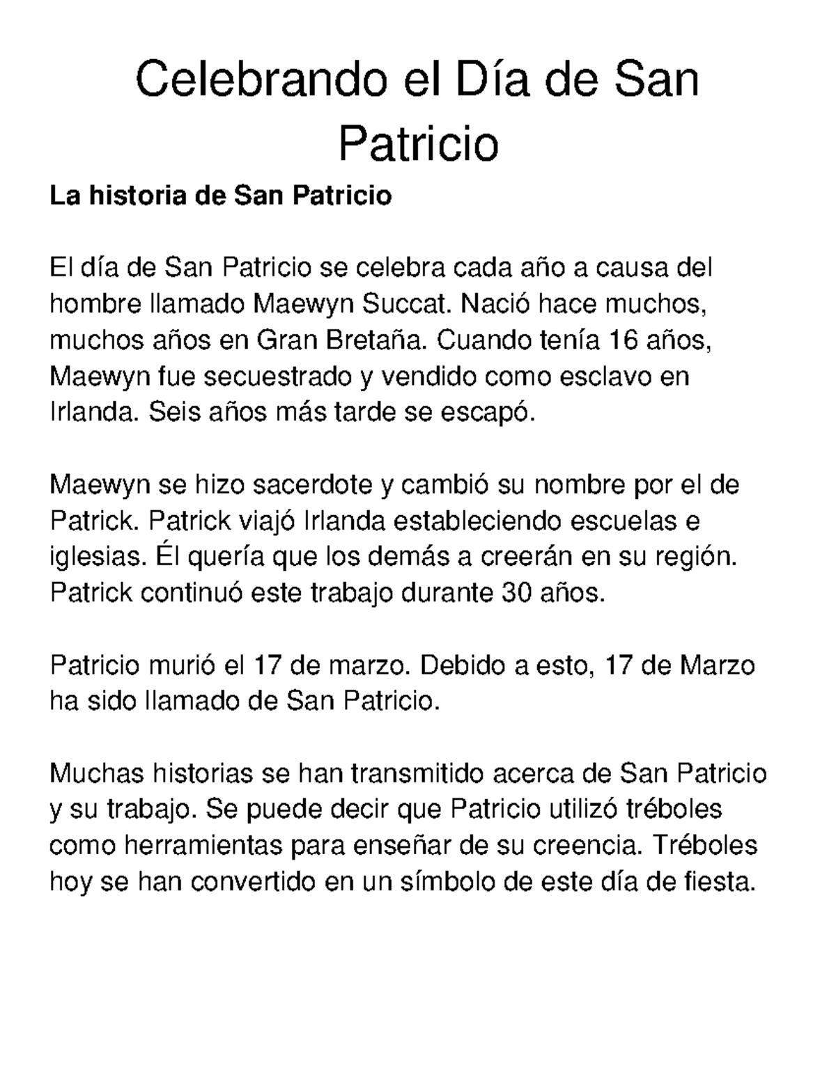 P16card07 sp - Util - Celebrando el Día de San Patricio La historia de ...