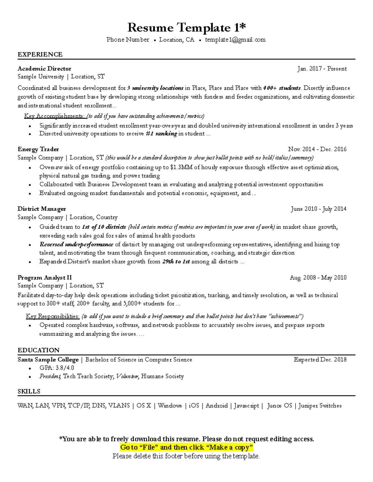 ATS-friendly Resume v1 (courtesy of Unfold Careers **not sponsored or ...