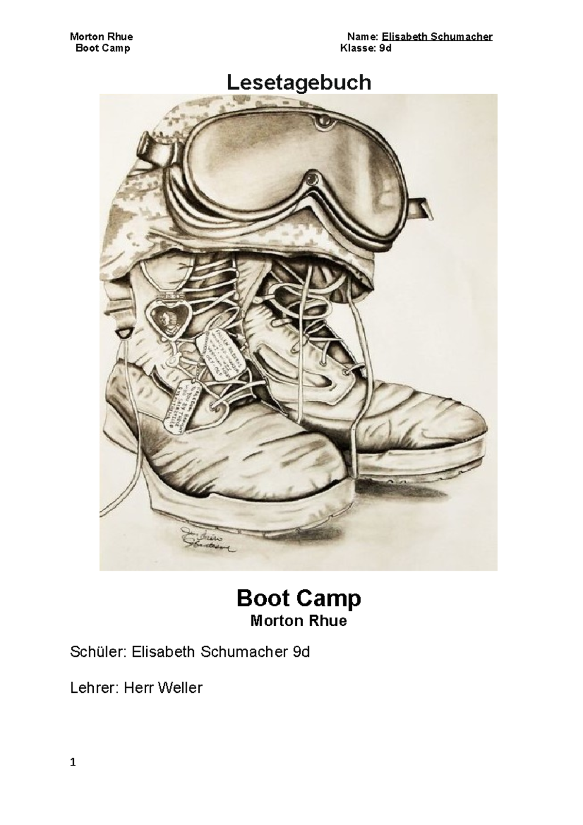 Boot Camp - steht alles im Dokument - Boot Camp Klasse: 9d Lesetagebuch ...