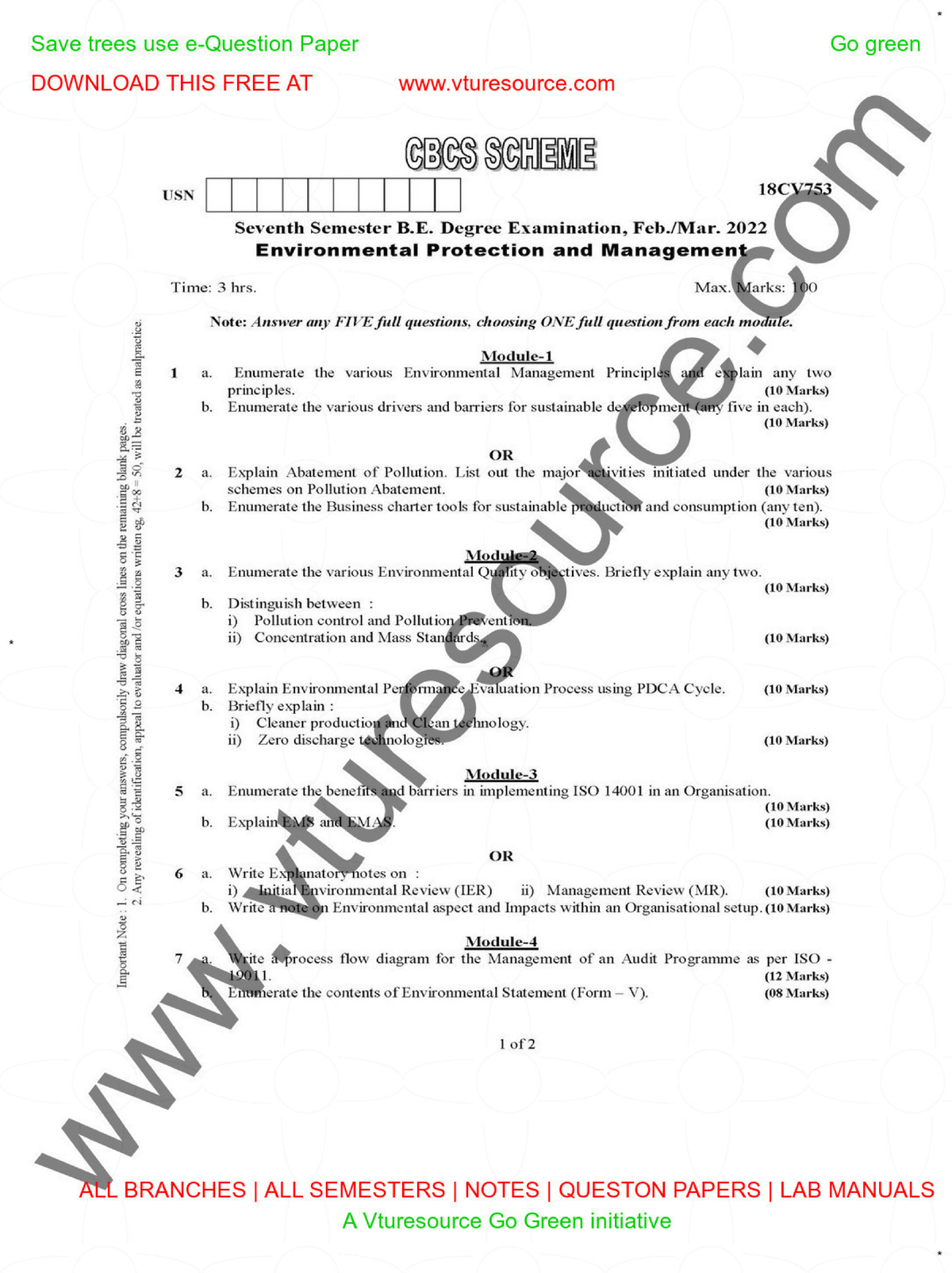 Mar-2022 - Environmental science - Studocu