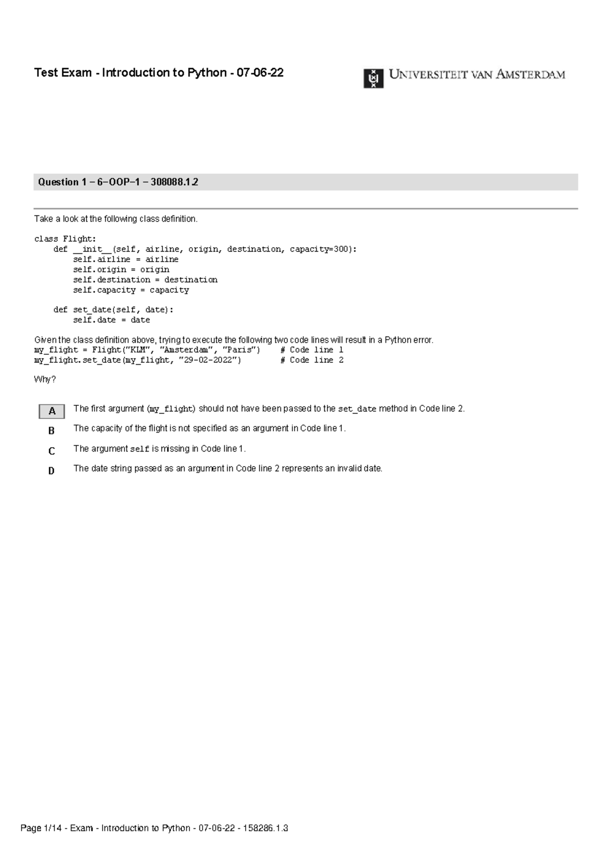 Final exam with solutions - Test Exam - Introduction to Python - 07-06 ...