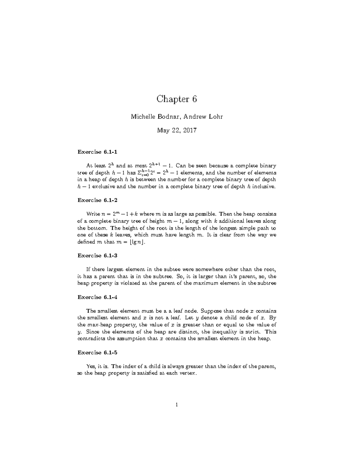 Ch6 - Chapter 6 solution - Chapter 6 Michelle Bodnar, Andrew Lohr May 22, 2017 Exercise 6- At ...