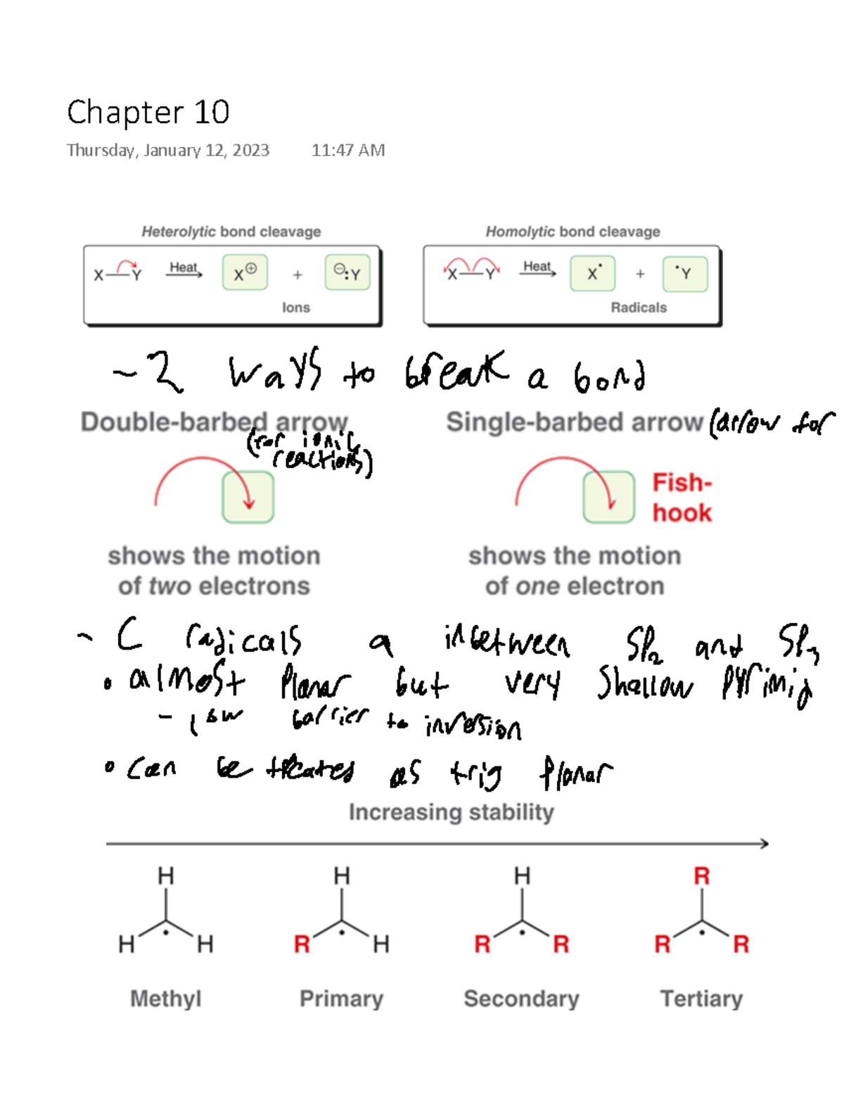 Chapter 10 textbook notes - Chem 2Oa3 - Chapter 10 Thursday, January 12 ...