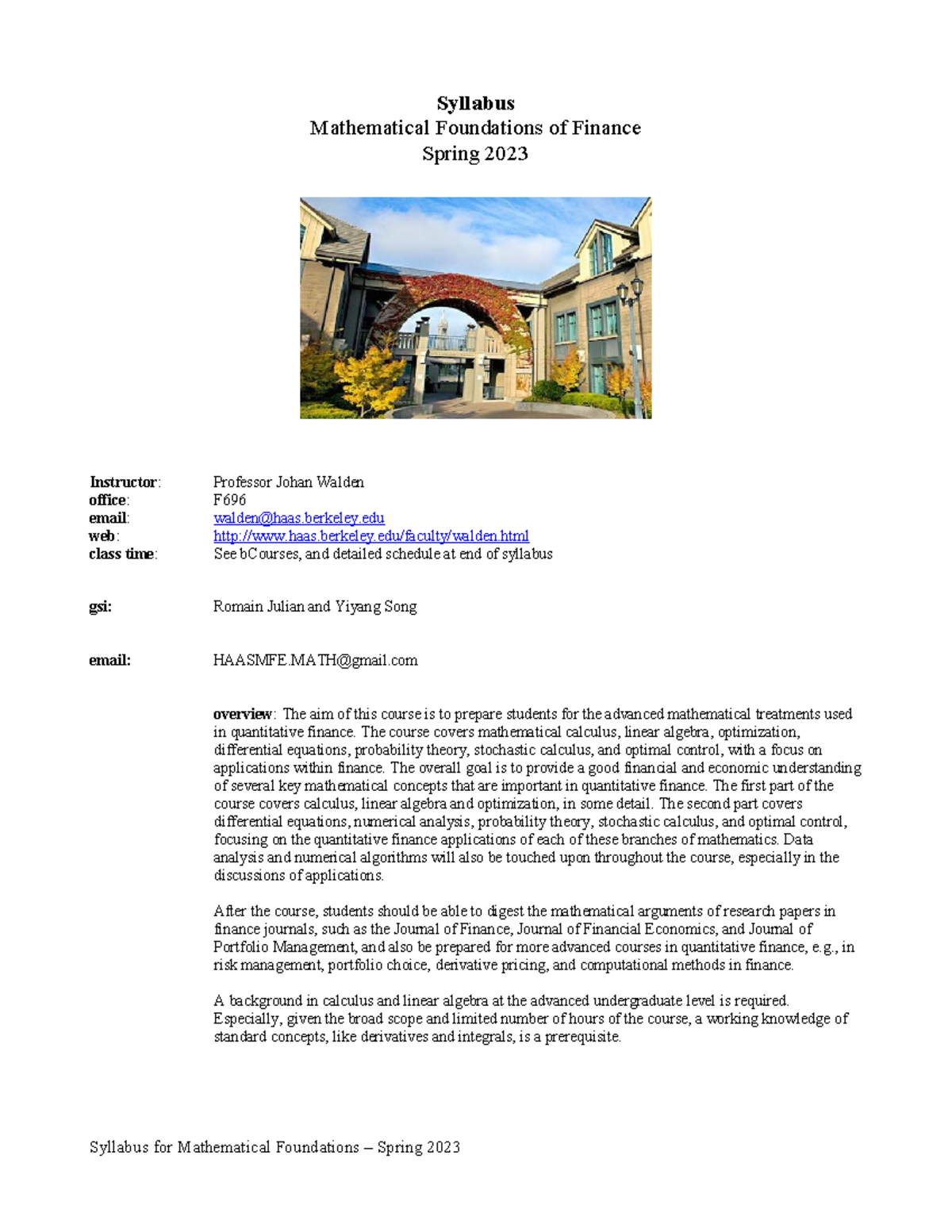 Syllabus Mathematical Foundations 2023 - Syllabus Mathematical ...