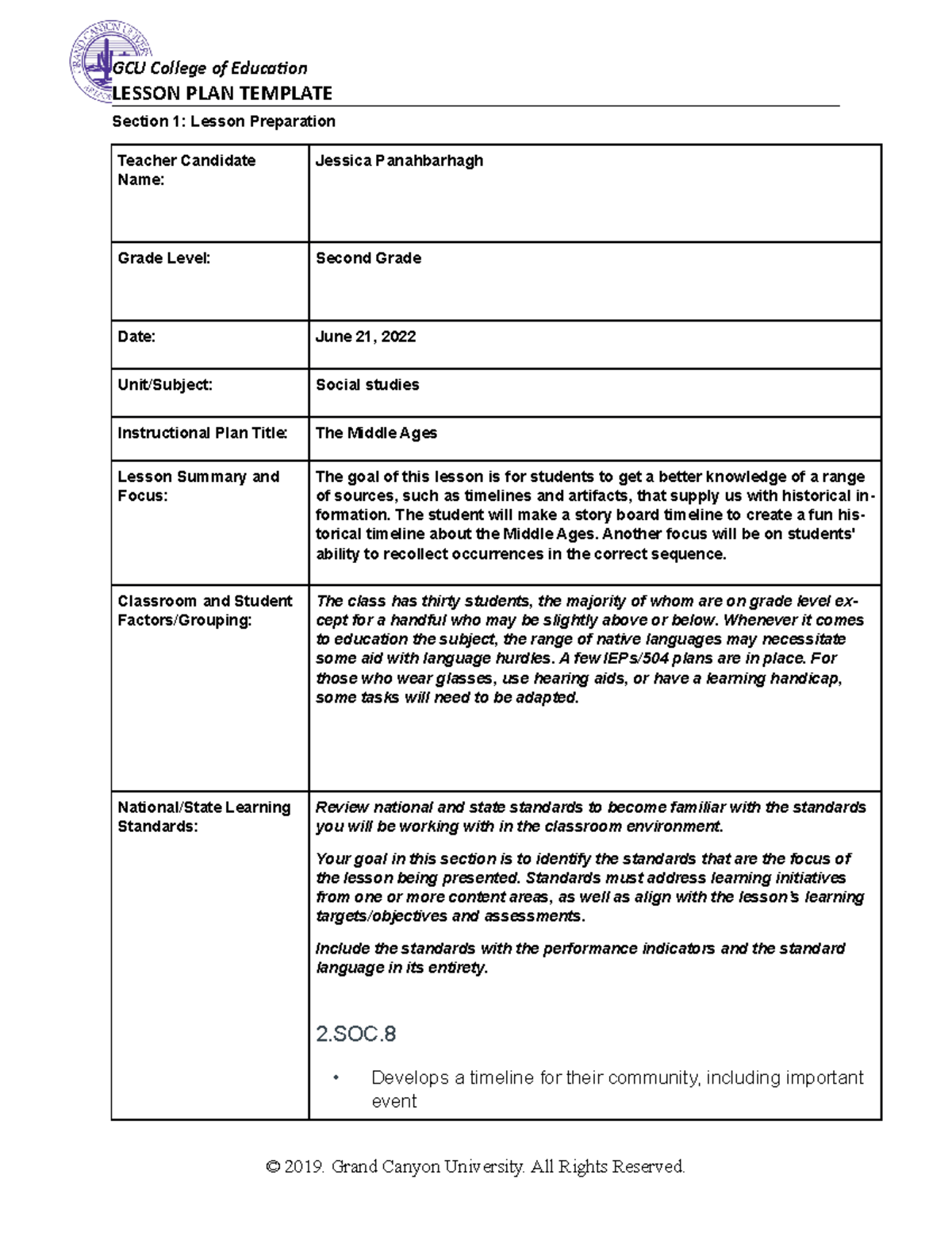 Coe-lesson-plan-Middle Ages - LESSON PLAN TEMPLATE Section 1: Lesson ...