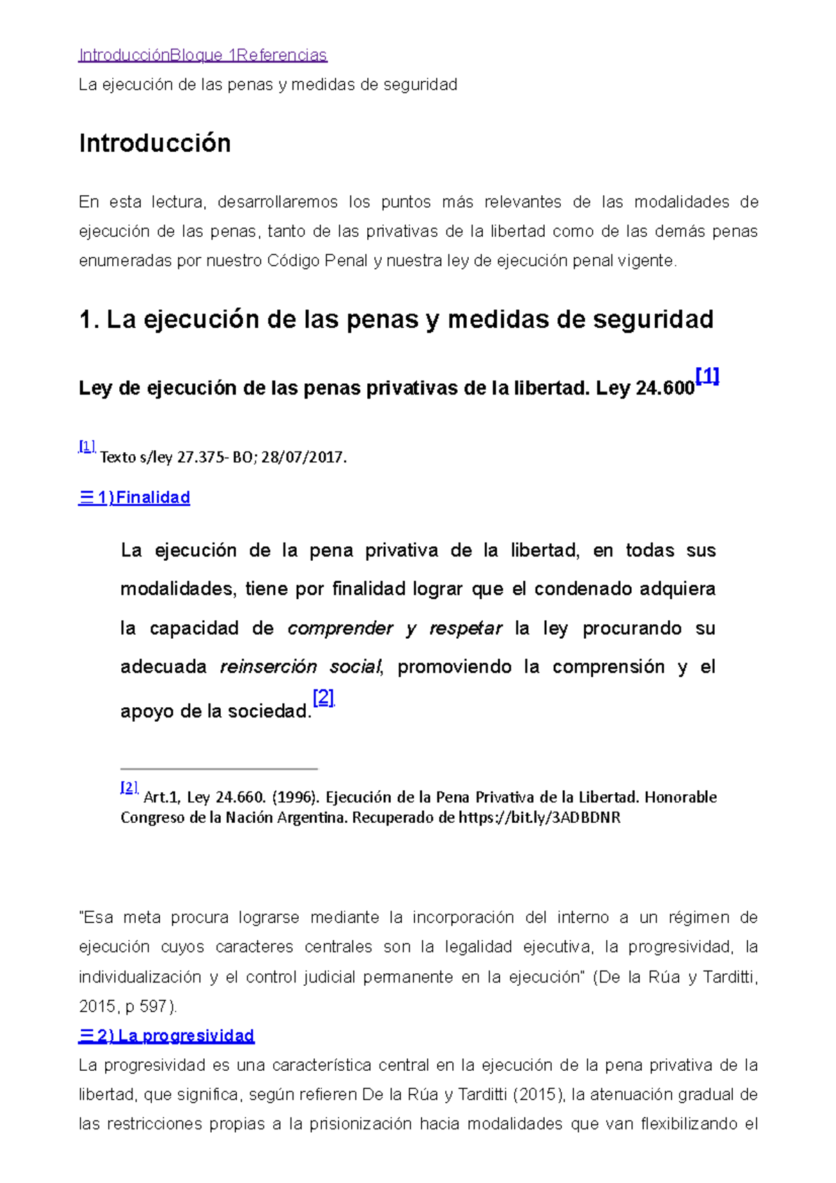 Modulo 4-lectura 3 - IntroducciónBloque 1Referencias La ejecución de ...