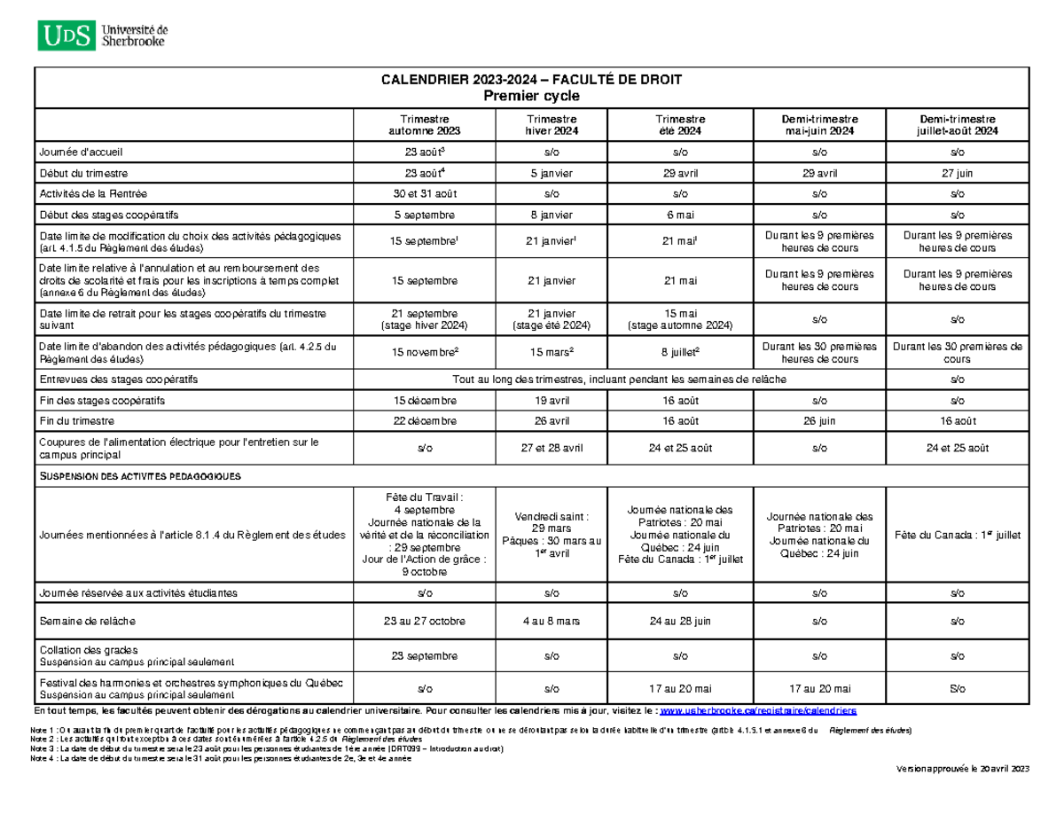 FDRT 1ercycle 2023-2024 - Note 1 : Ou avant la fin du premier quart de ...