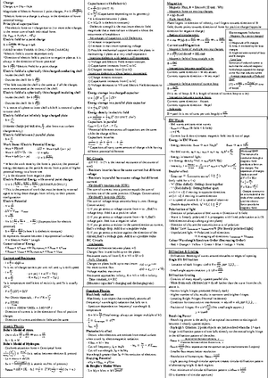 H2 Phy Cheatsheet - Note: The Common Last Topics highlighted in yellow ...