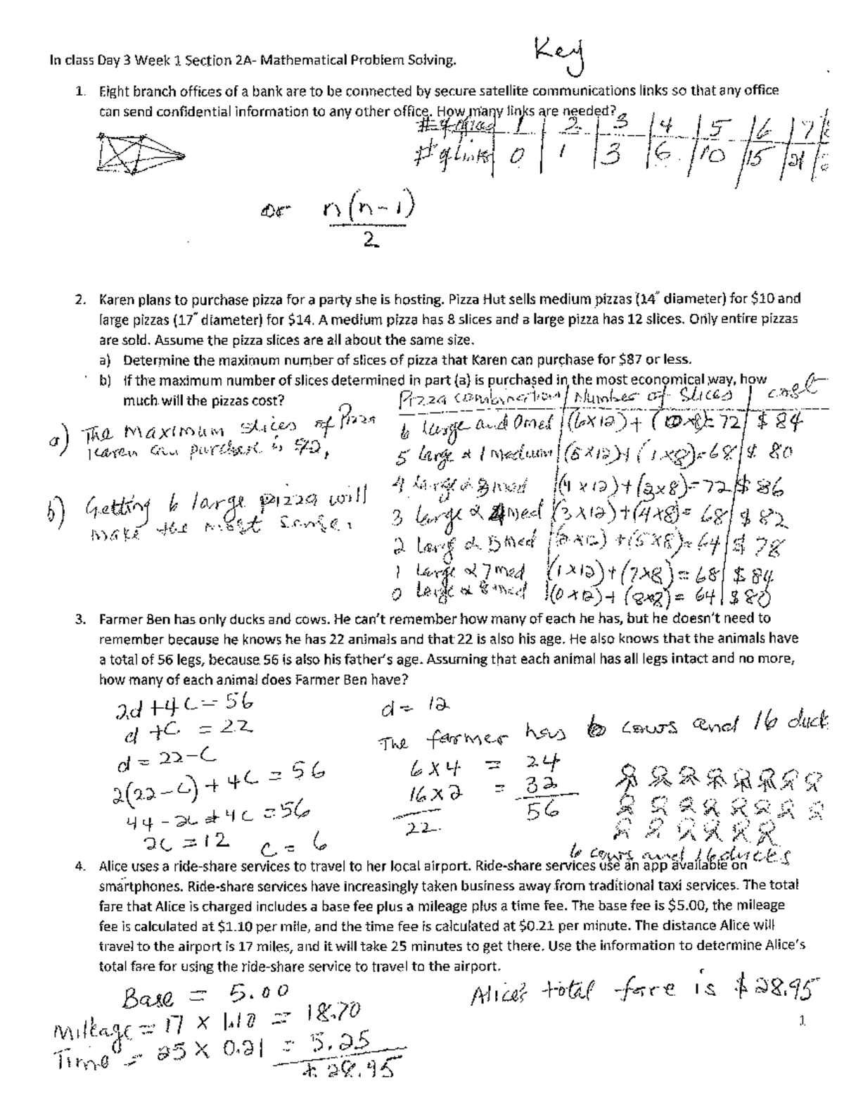 IKey for in class Day 3 Week 1 Lecture - MATH 105 - Studocu