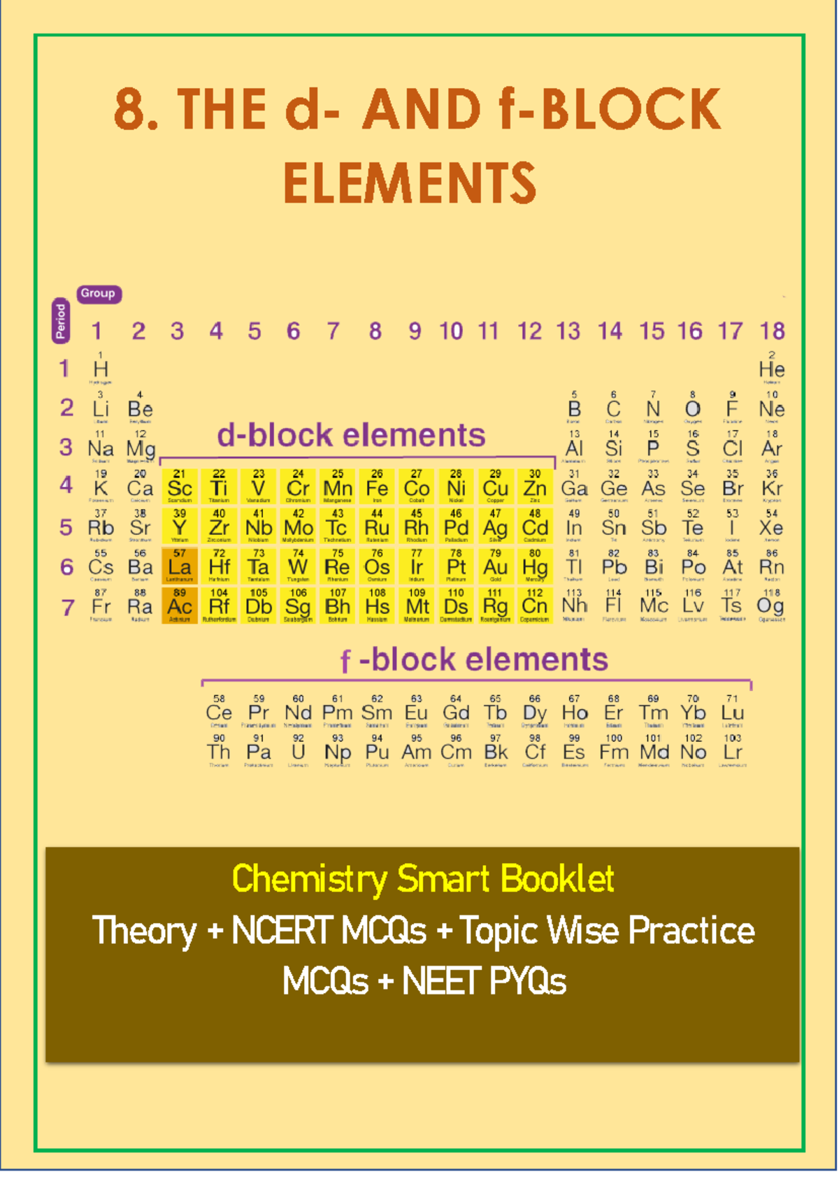 8.THE d- AND f- Block Elements-f - 8. THE d- AND f-BLOCK ELEMENTS ...