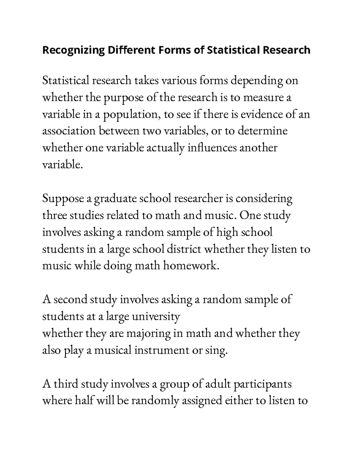 - 24 - 1A - Prof g - Recognizing Different Forms of Statistical ...
