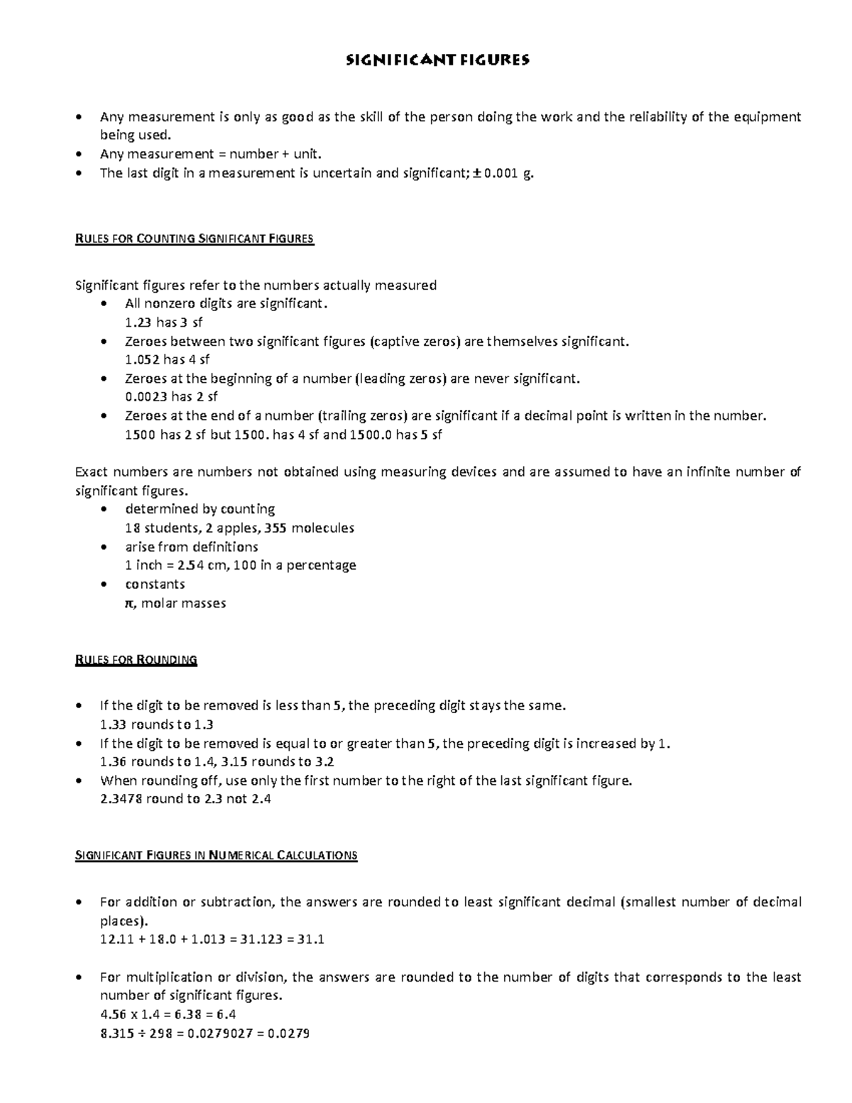 Significant Figures - Practice - Any measurement is only as good as the ...