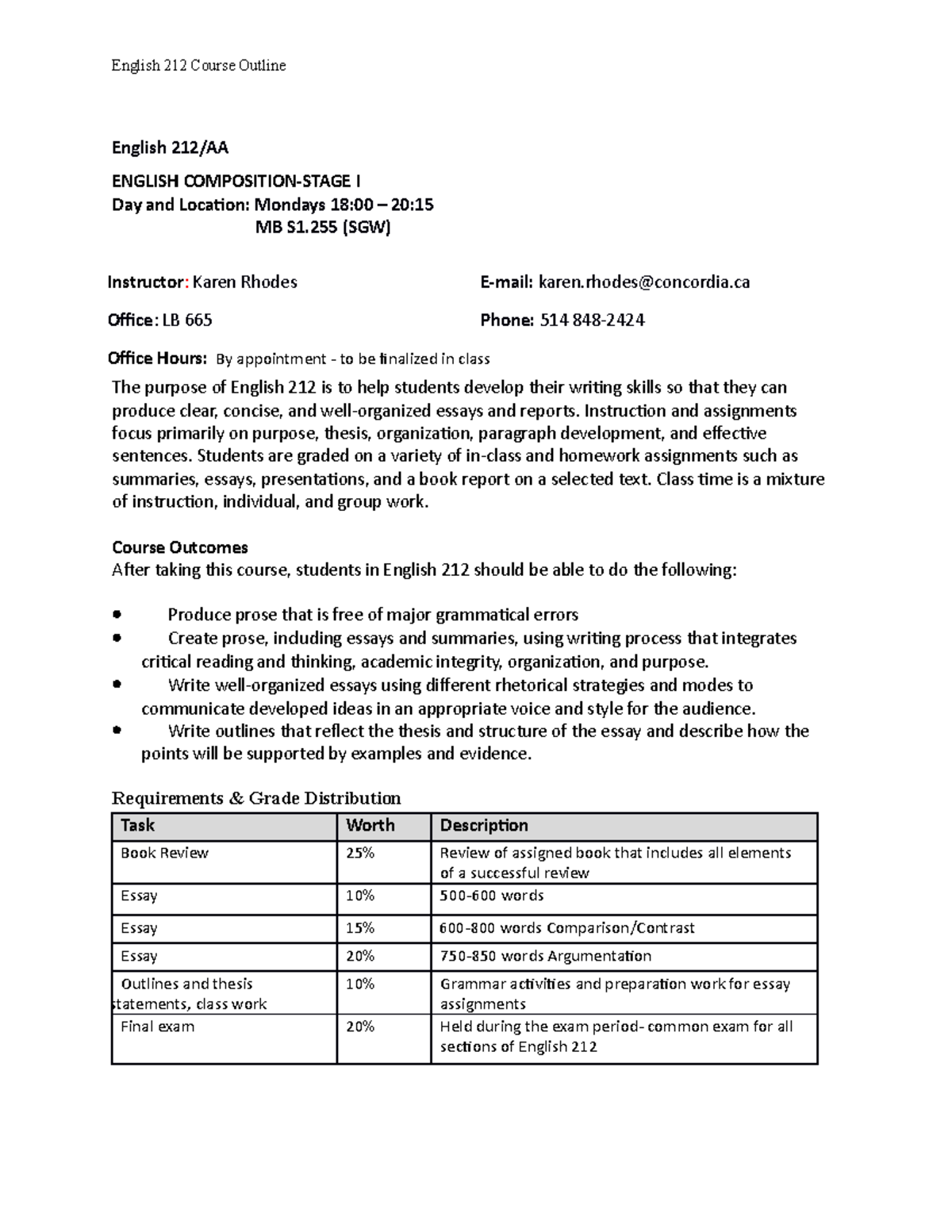 ENGL 212 Syllabus AA year 2020 fall Course Syllabus - English 212/AA ...