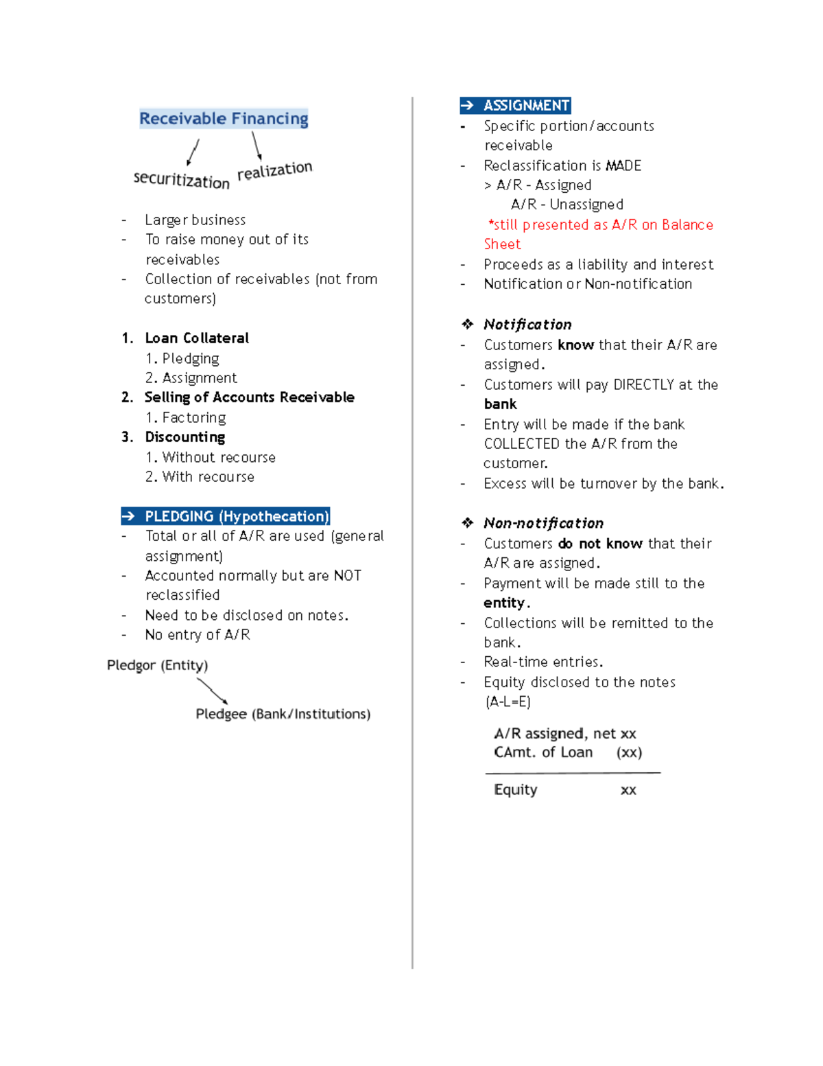 Receivable Financing - Larger business To raise money out of its ...