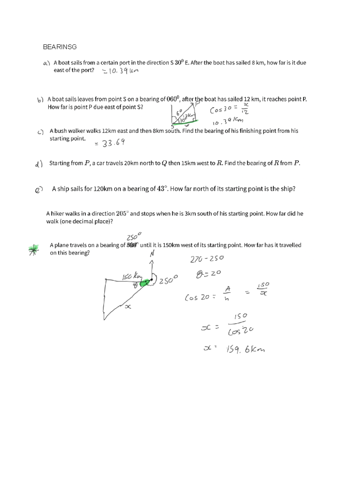 Bearings - sada - MATH1131 - BEARINSG Day 2 - right angle trigonometry ...