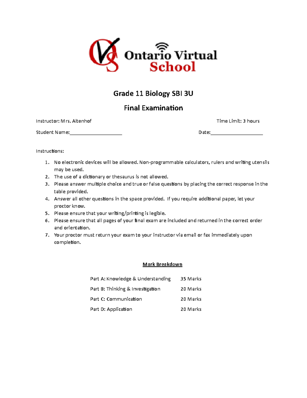 1700764072-SBI3U Final NOV 2023 (2) - Grade 11 Biology SBI 3U Final ...