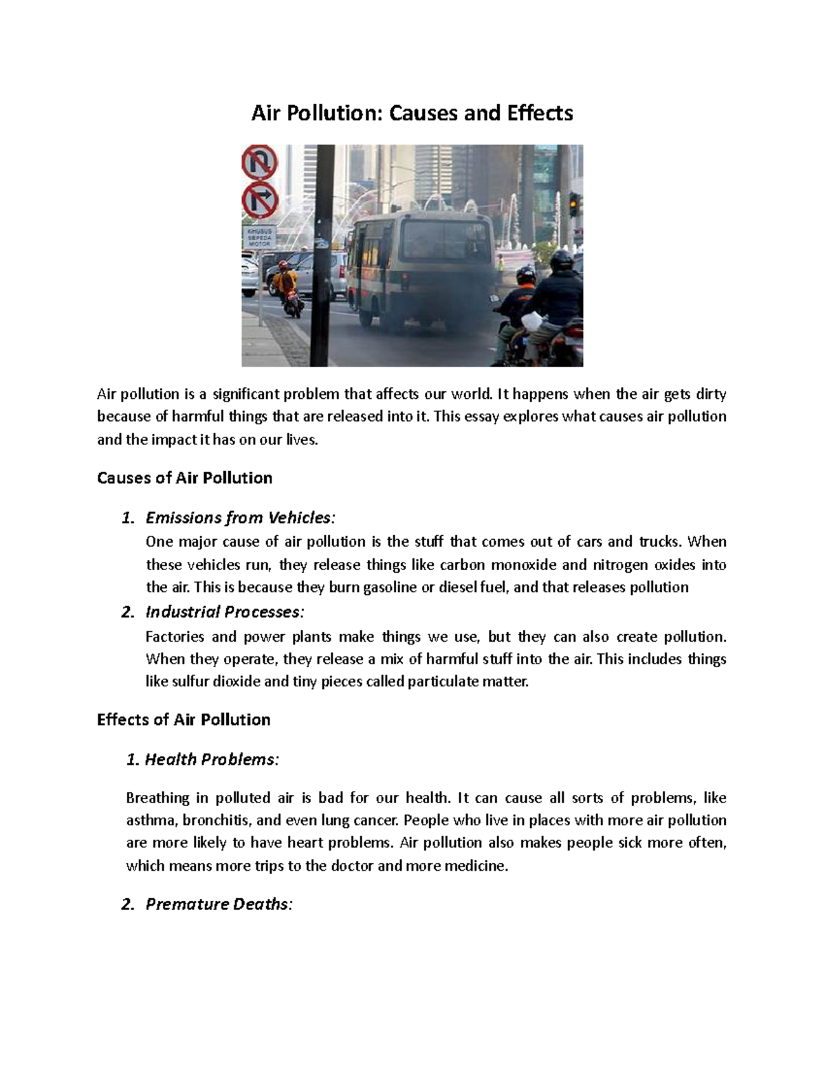 Air Pollution - adada - Air Pollution: Causes and Effects Air pollution ...