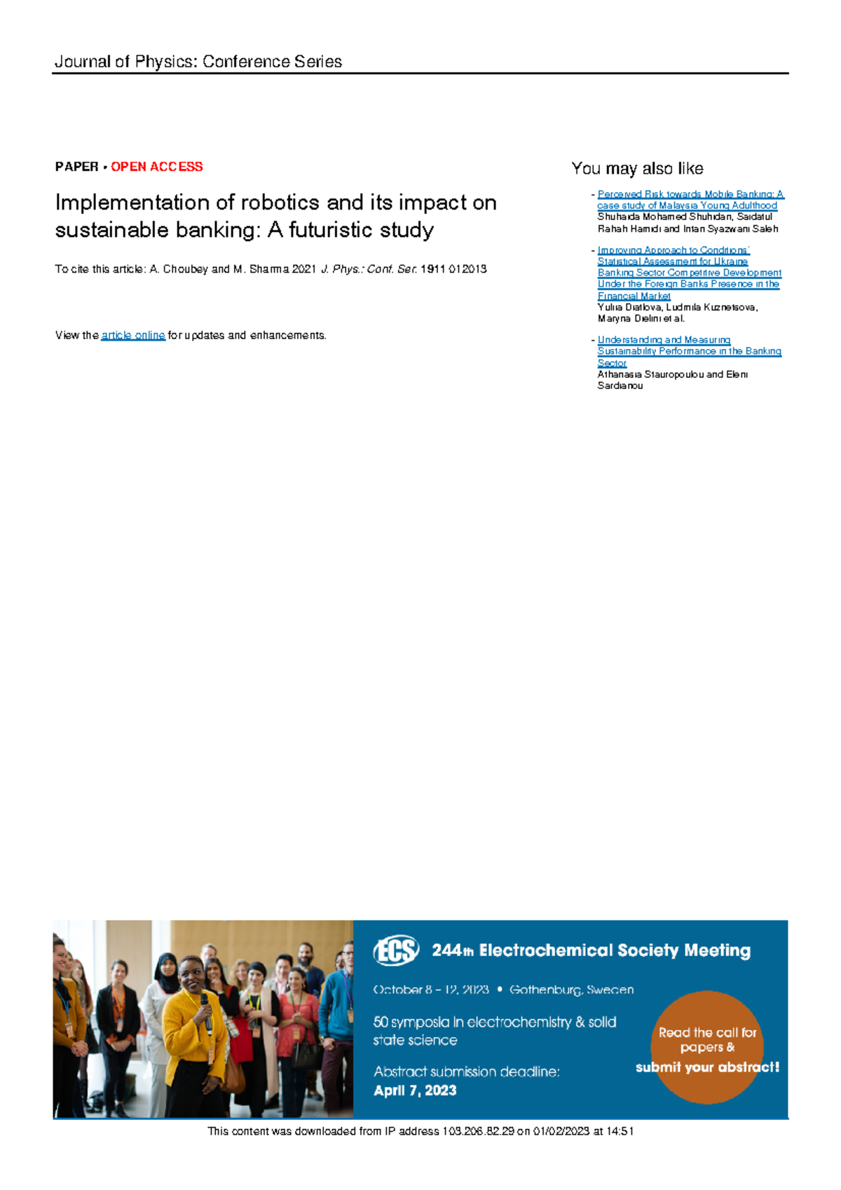 Choubey 2021 J. Phys. Conf - Journal of Physics: Conference Series ...