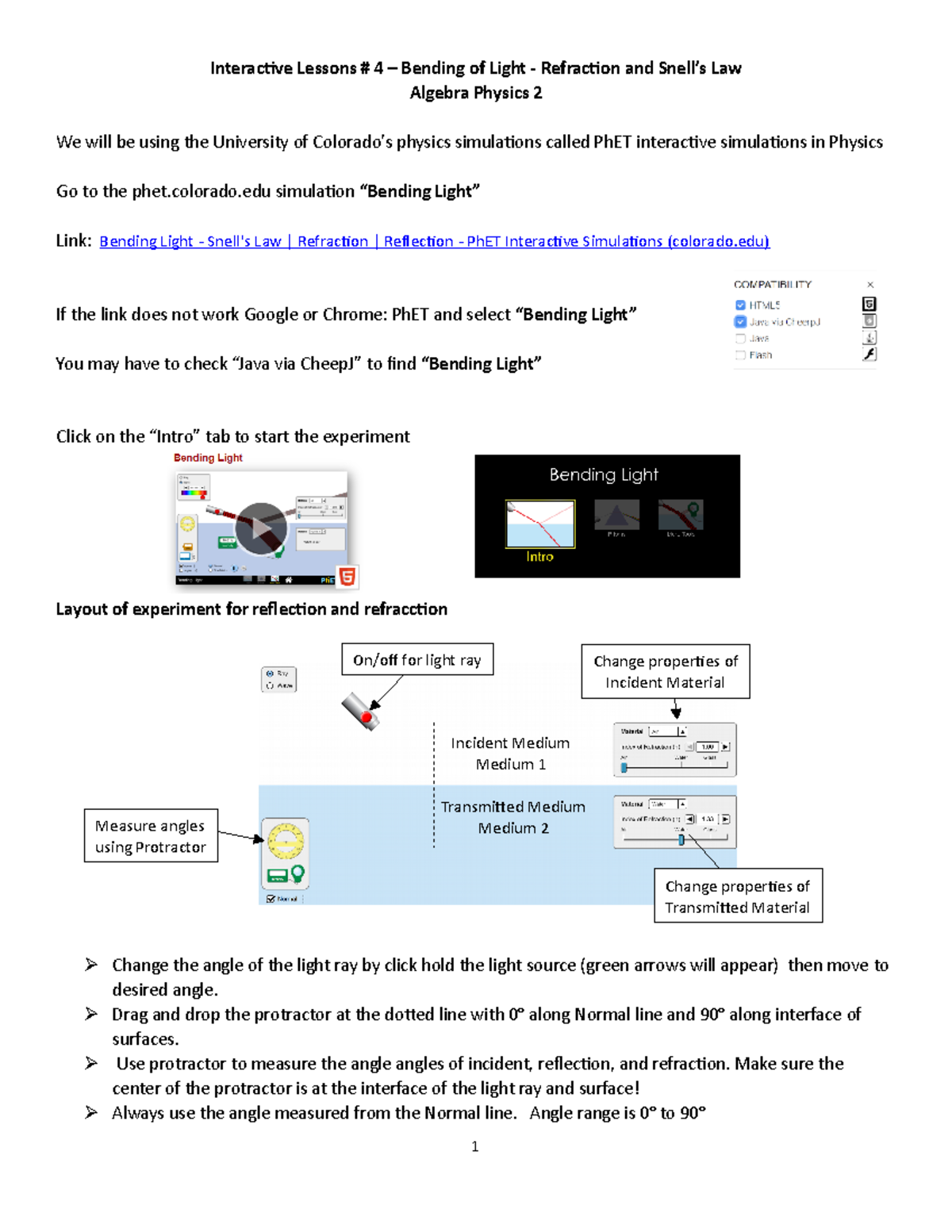 Interactive Lessons # 4 Reflection and Refraction Spring 2022 - Measure ...