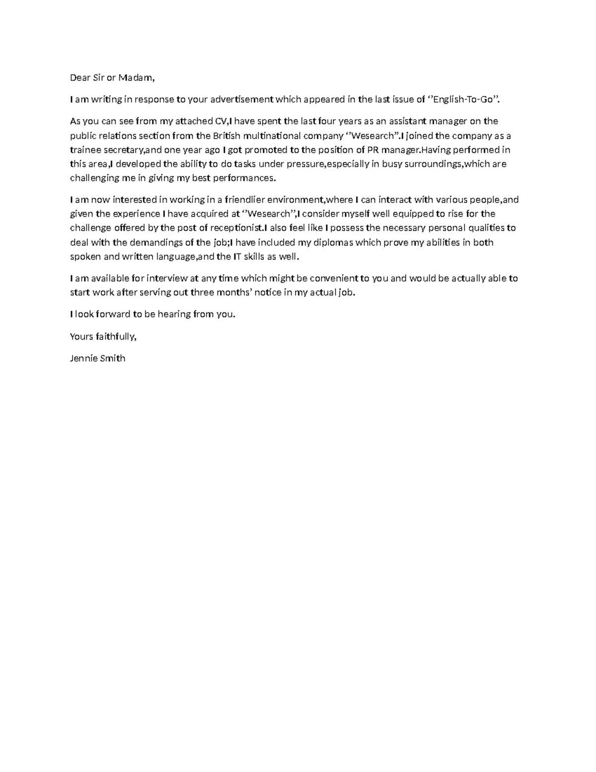 Dear sir essay school - Dear Sir or Madam, I am writing in response to ...