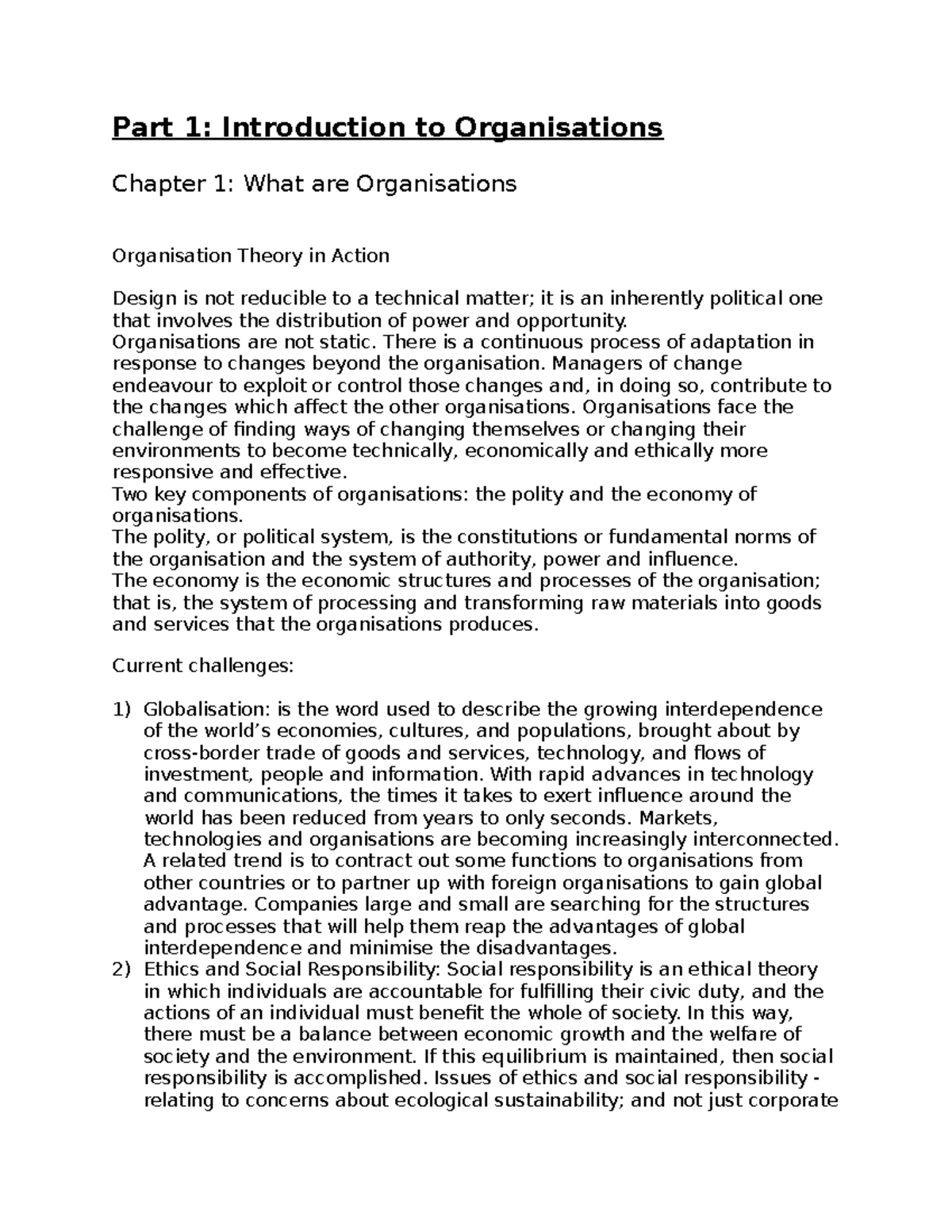 Introduction to Organizations part 1 - Part 1: Introduction to ...