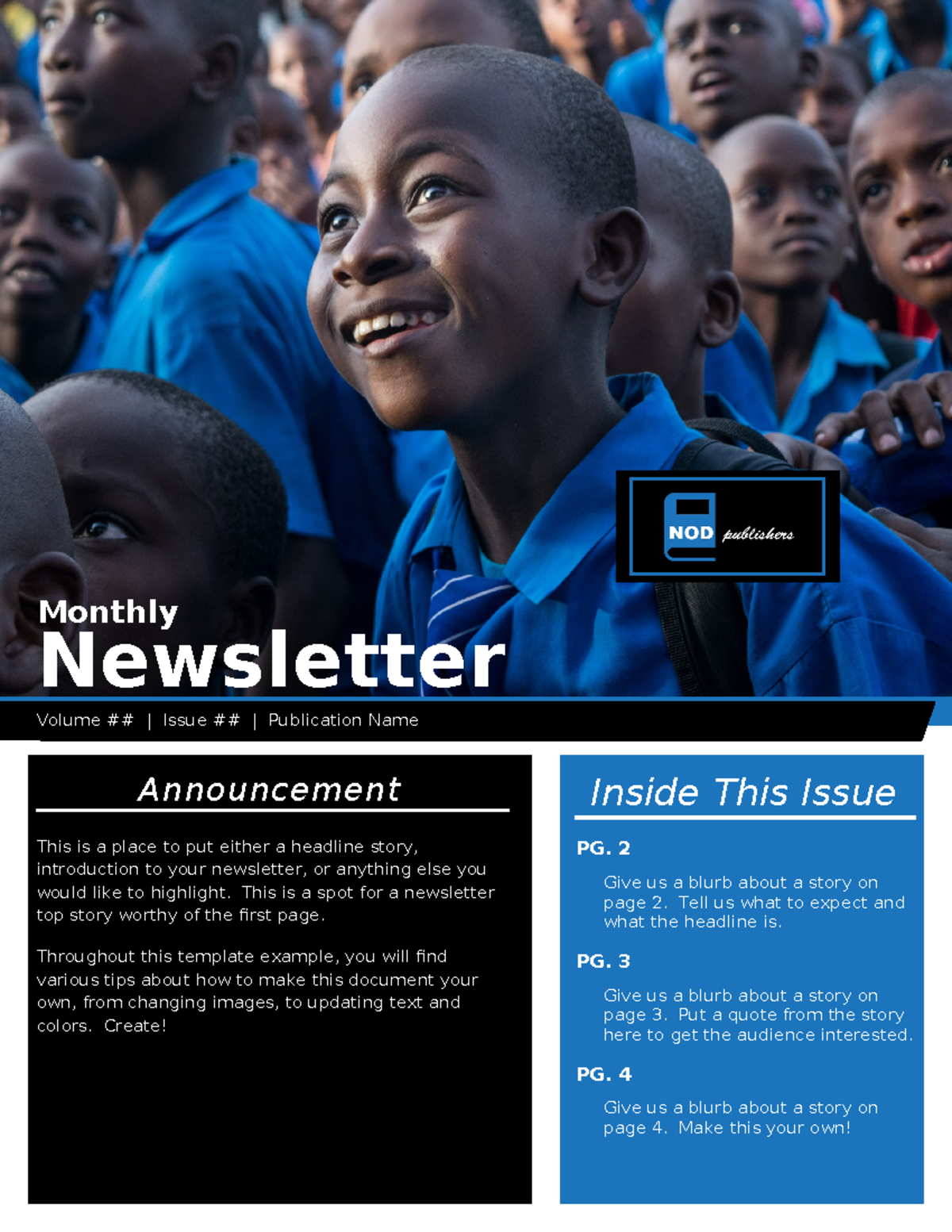 Newspaper layout 3 - TEMPLATE FOR NEWS PAPER - Monthly Newsletter ...