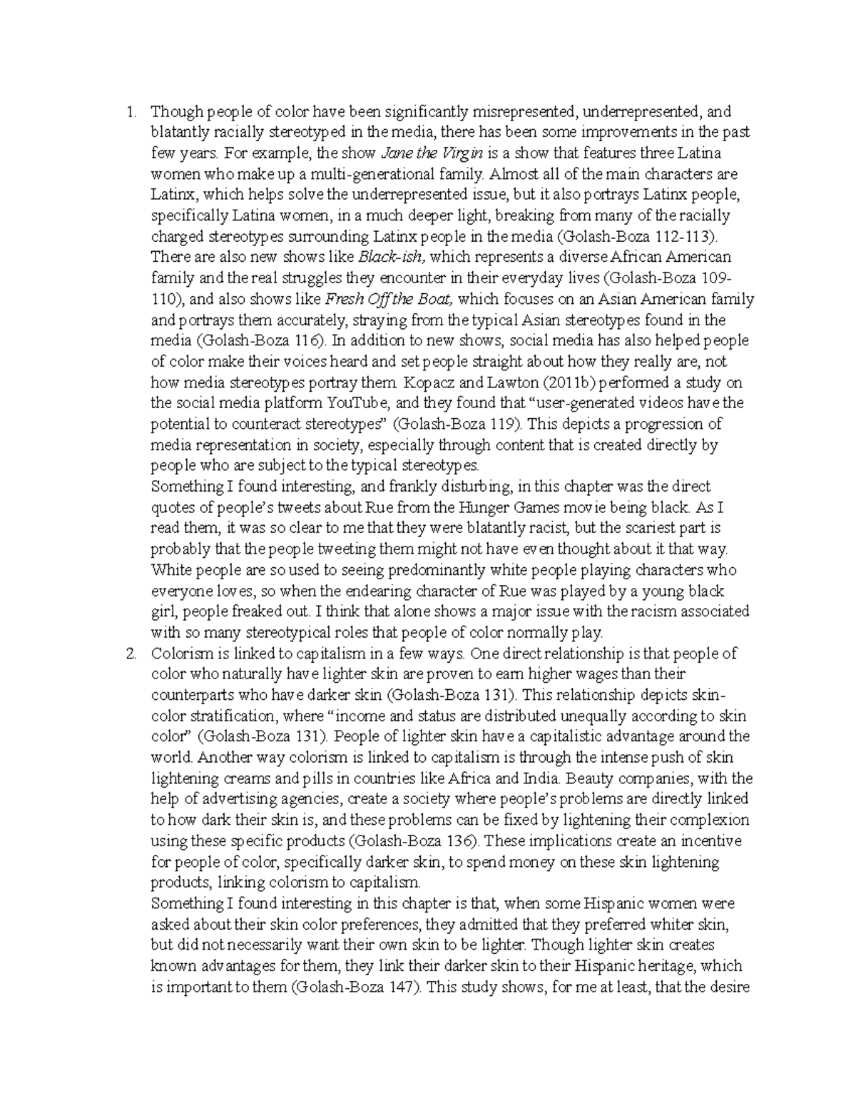 Sociology OF RACE AND Ethnicity QUIZ 3 - Though people of color have ...