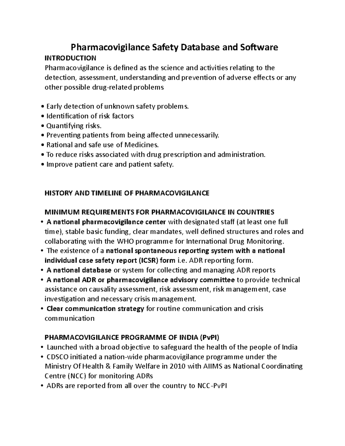 Pharmacovigilance Safety Database and Software - Pharmacovigilance ...