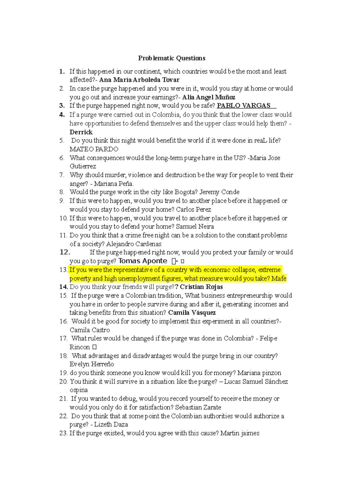 Problematic Questions to informatic people things - Problematic ...