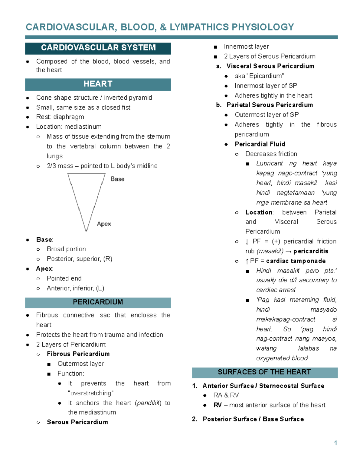 Module 3 (Cardiovascular System) - CARDIOVASCULAR SYSTEM Composed of ...