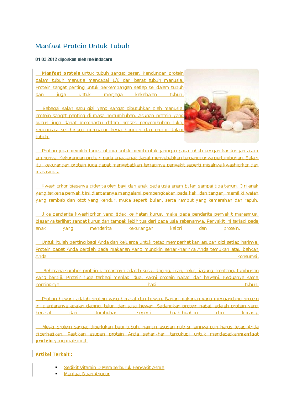 Manfaat Protein Untuk Tubuh - Manfaat Protein Untuk Tubuh 01-03-2012 ...