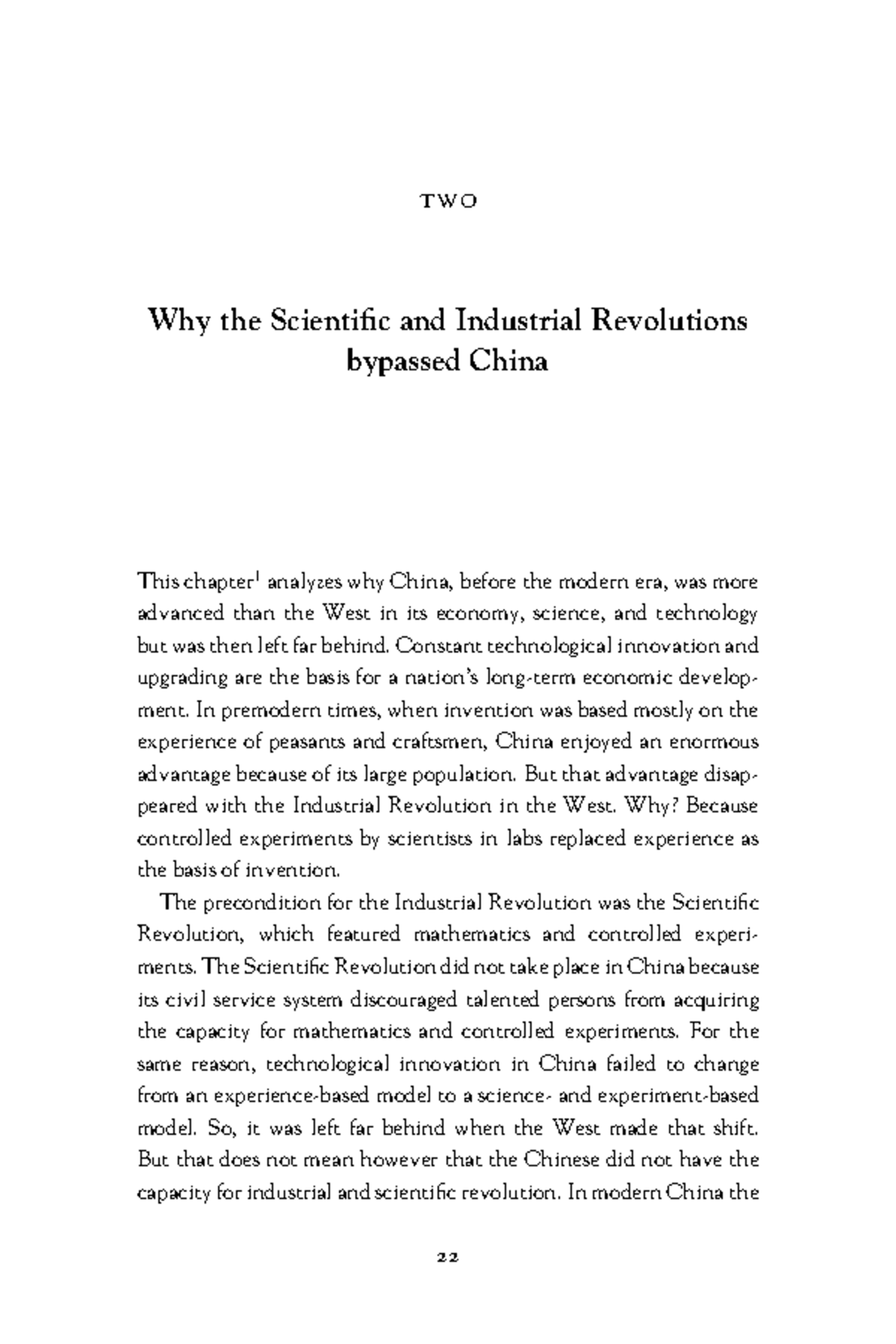 Needham puzzle - Why the Scienti c and Industrial Revolutions bypassed ...