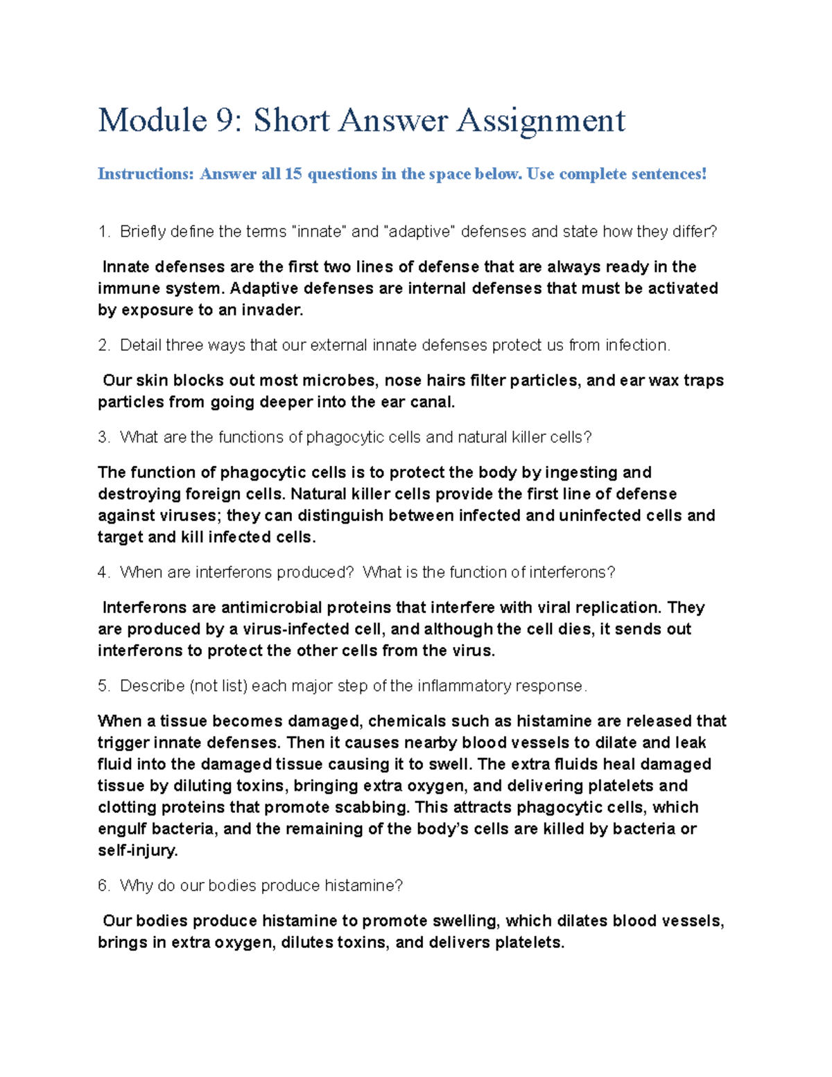 module 9 short answer - Module 9: Short Answer Assignment Instructions ...