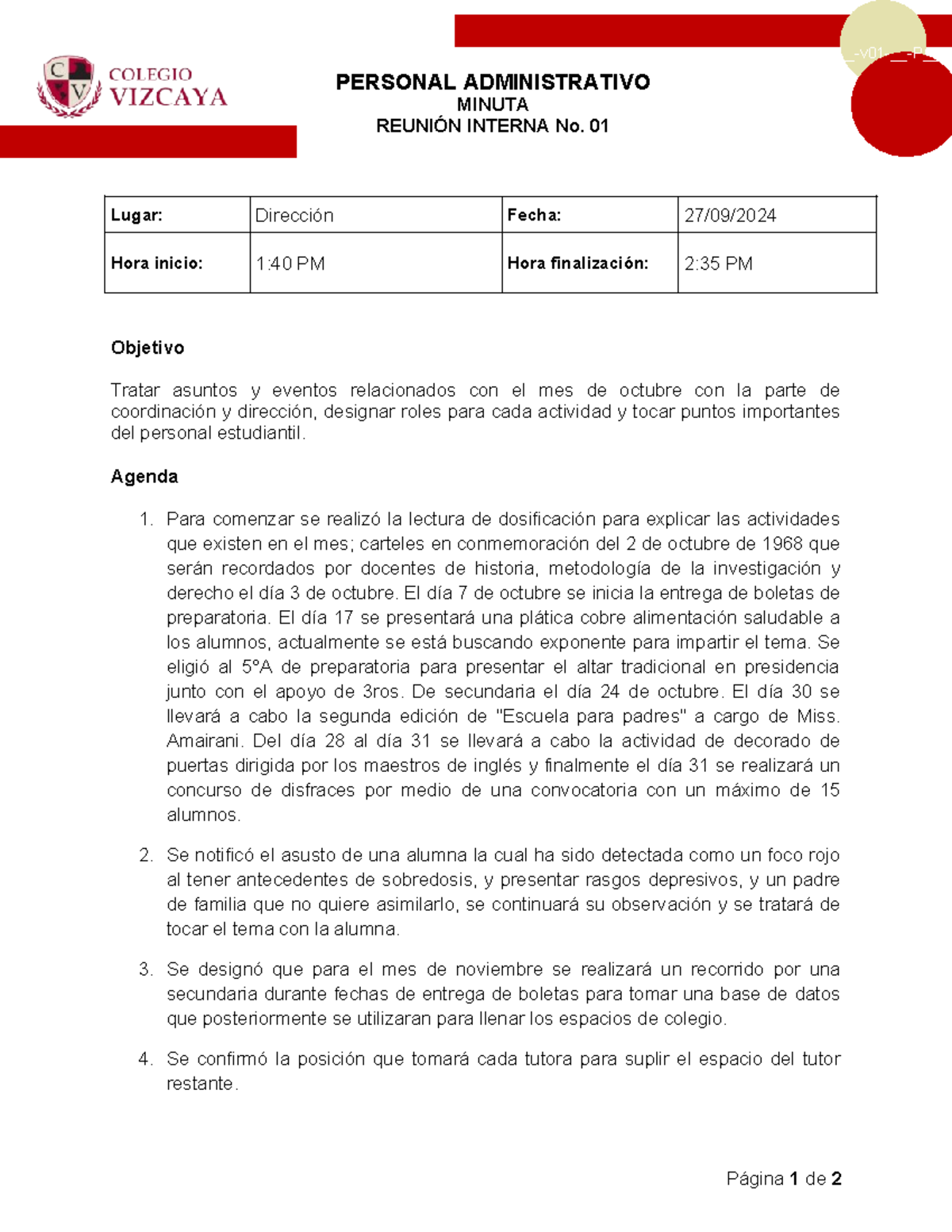 Plantilla de minutas - Minuta base editable - PERSONAL ADMINISTRATIVO ...